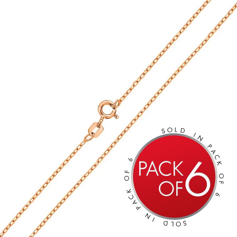 Rose Gold Plated Cable 020 Chain 1mm (6-Pack) - CH170 RGP | Silver ...