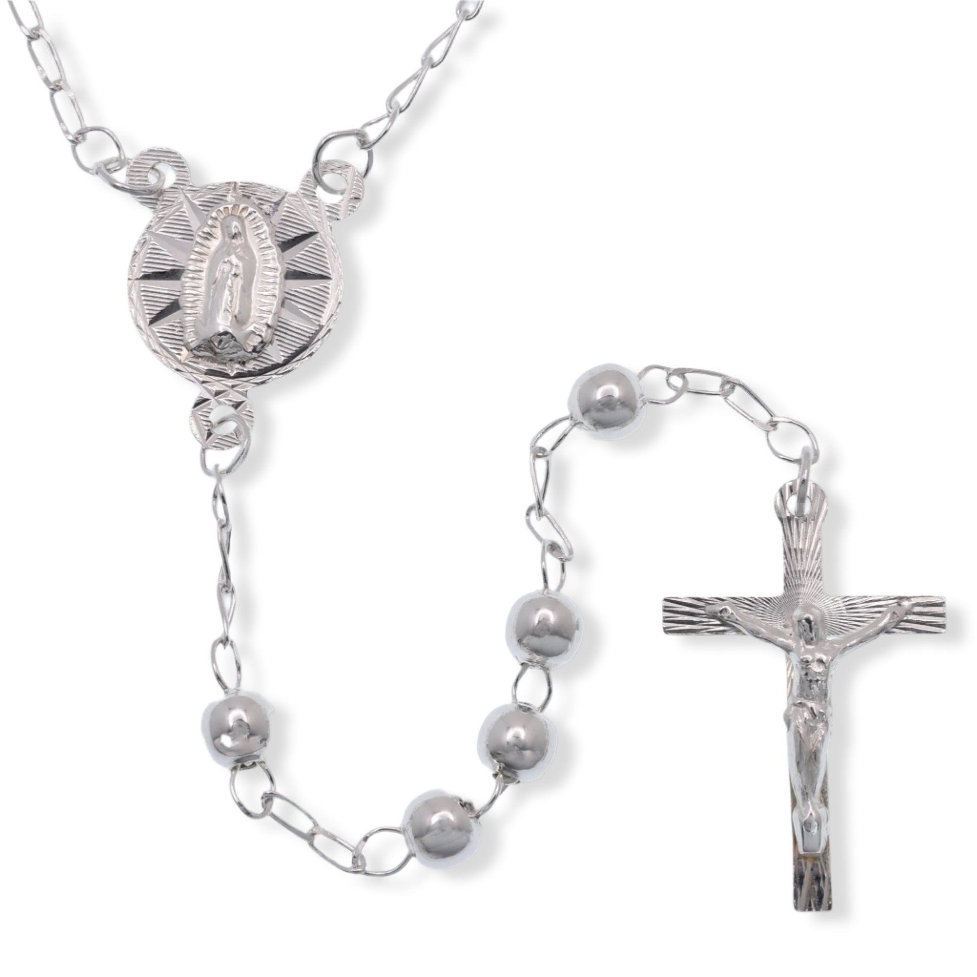 High Polished 925 Sterling Silver 3mm Smooth Bead Rosary - ORP00002 ...