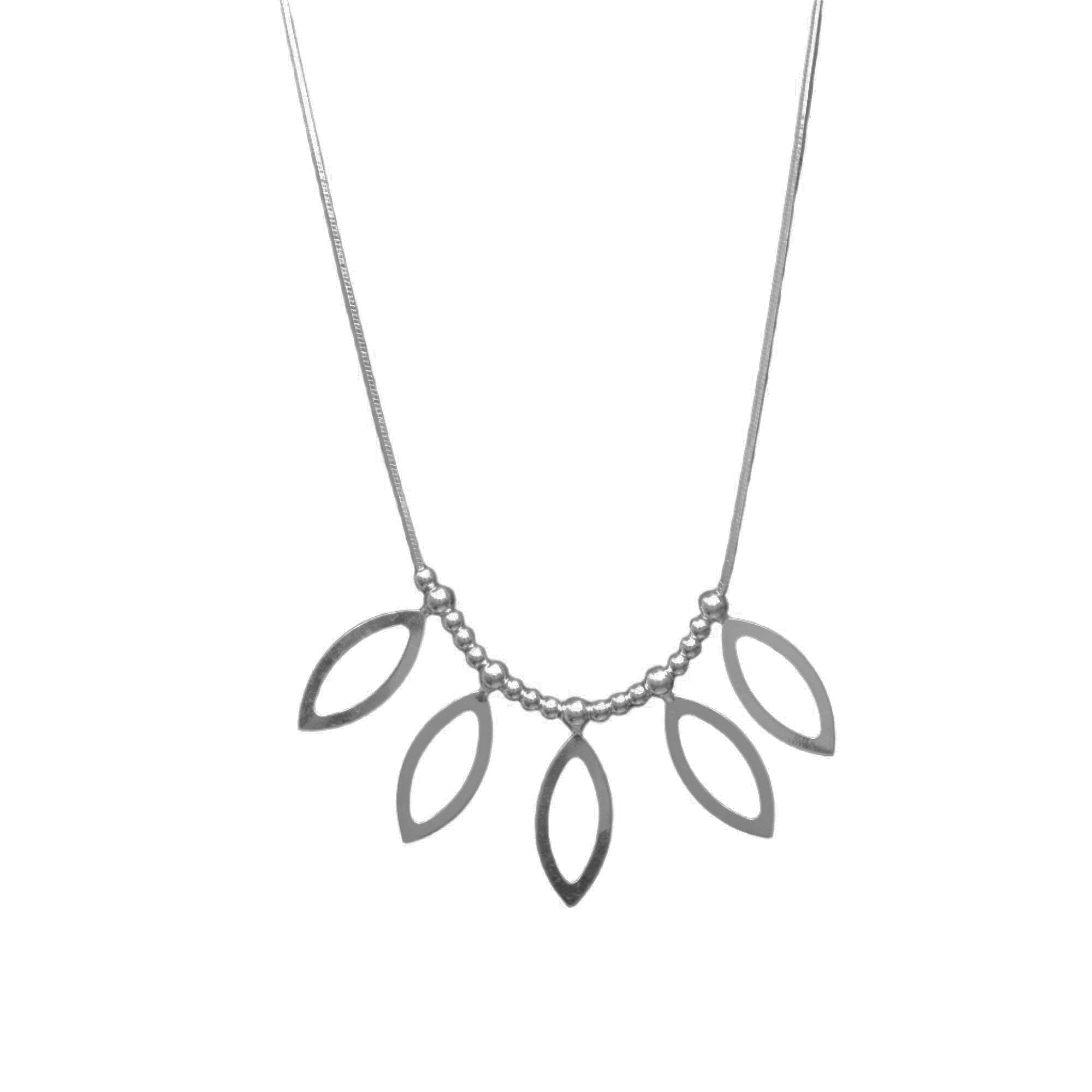 High Polish 925 Sterling Silver Multi Almond Shaped Dangle Necklace ...