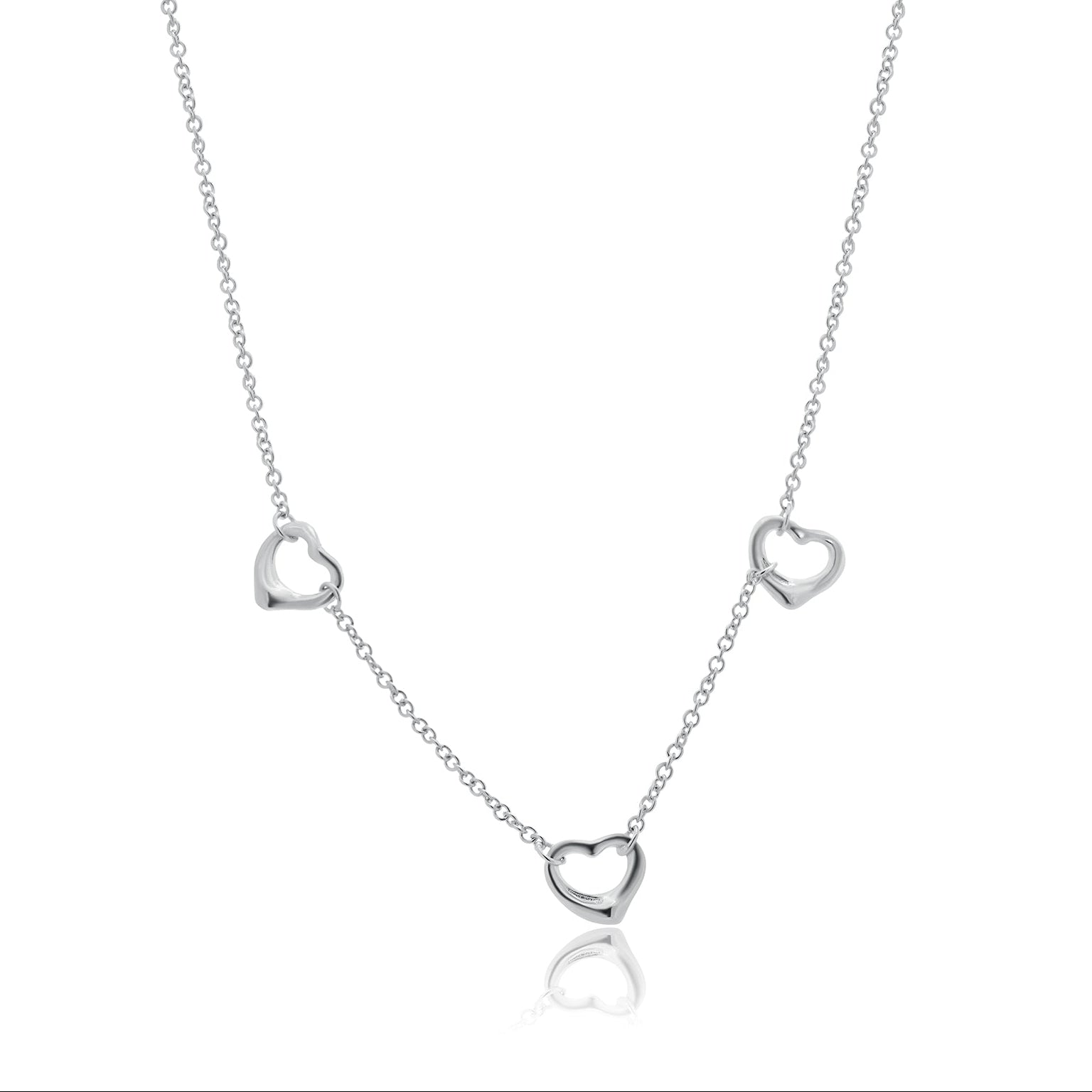 Rhodium Plated 925 Sterling Silver Multi Heart Necklace - SPN00027 ...