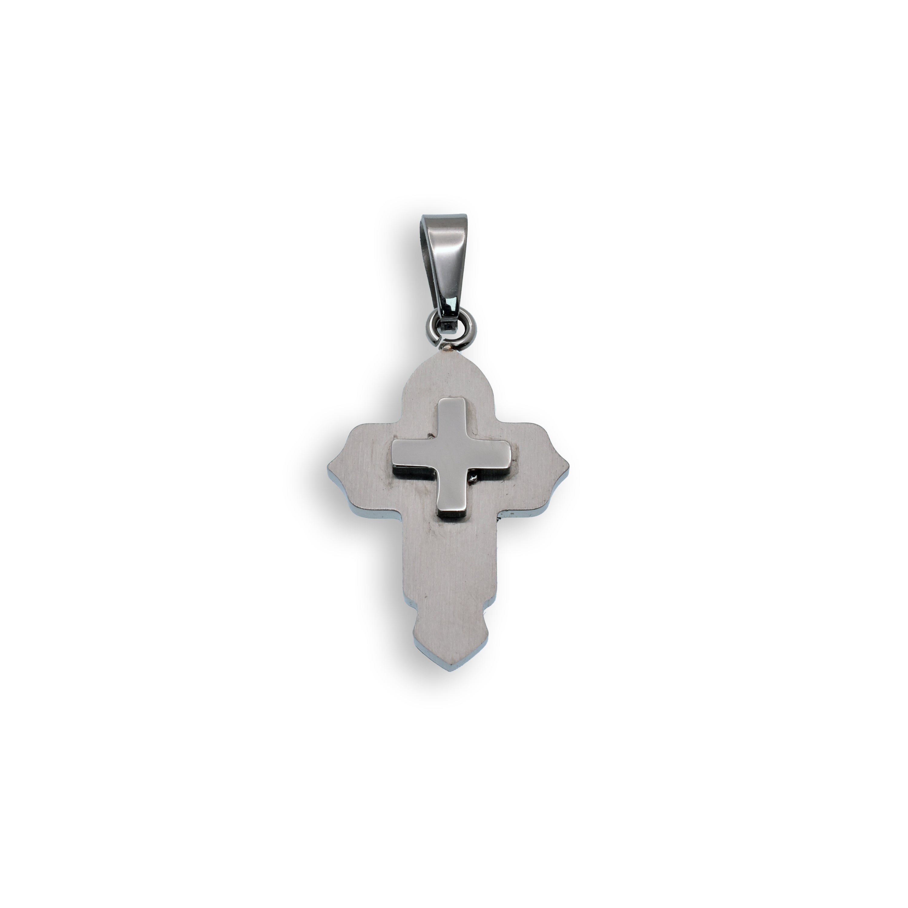 Rhodium Plated Stainless Steel Small Cross Pendant - SSP00016 | Silver ...