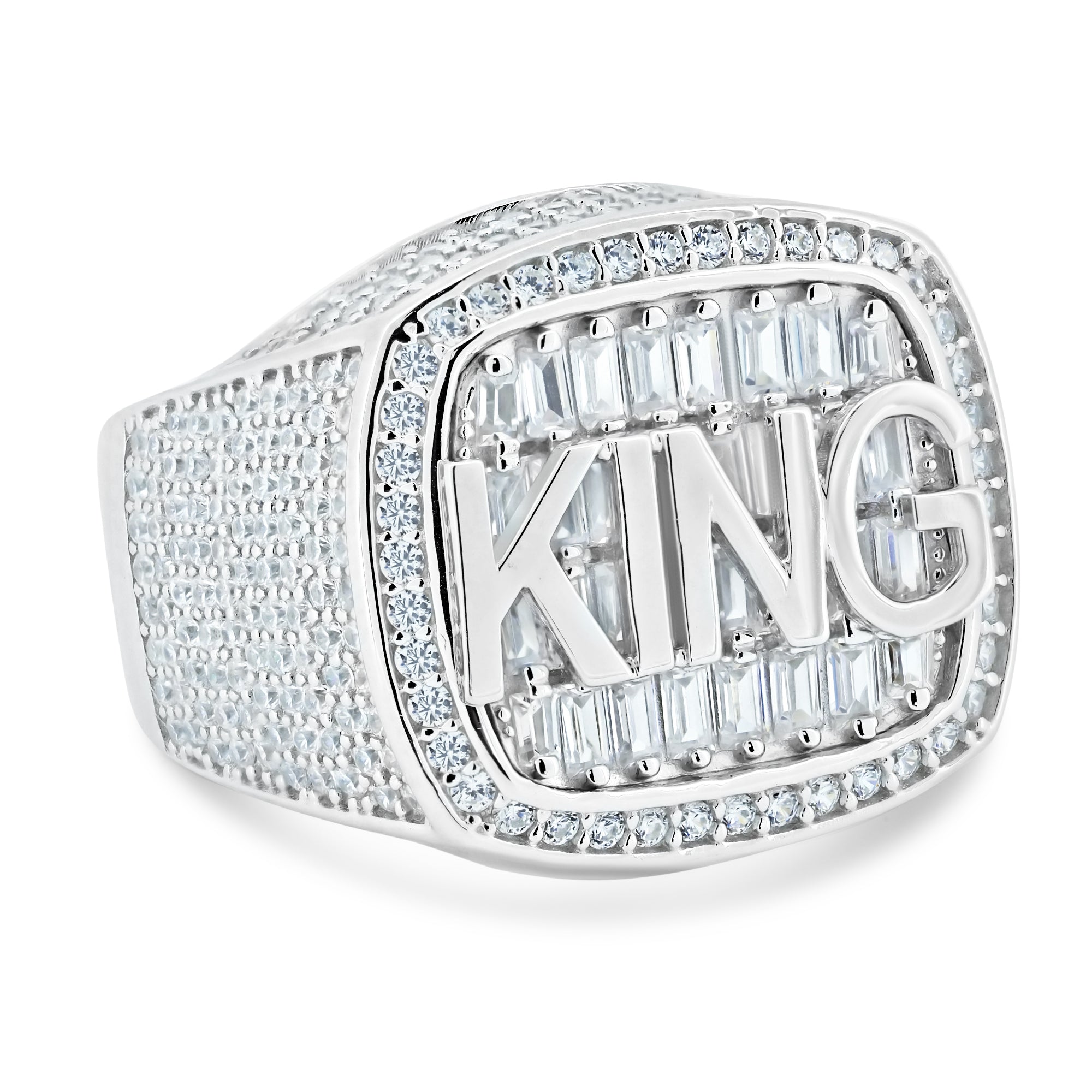Silver 925 Rhodium Plated CZ Encrusted Ring - GMR00350 | Silver Palace Inc.