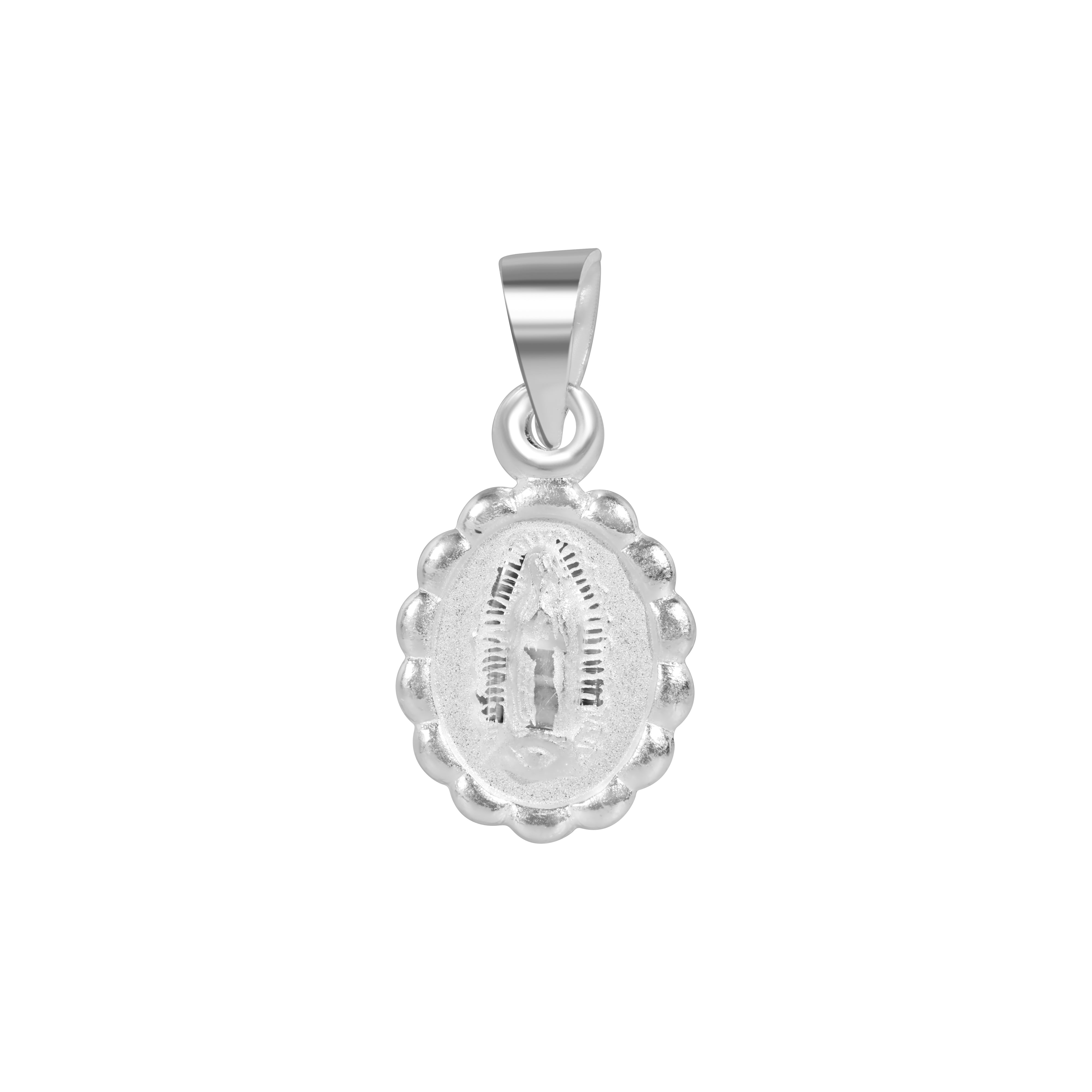 Silver 925 High Polished Diamond Cut Guadalupe Pendant - JCA004-1 ...