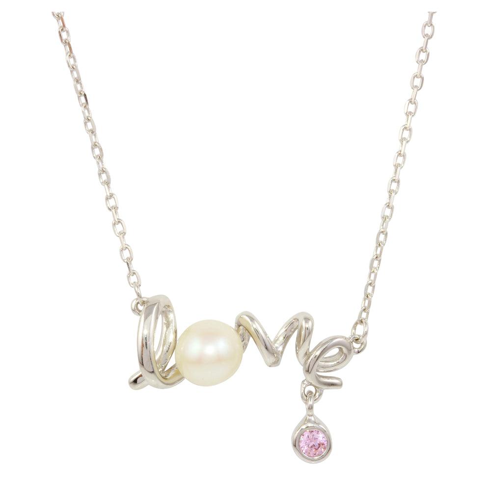 Silver 925 Rhodium Plated Love Word Necklace - BGP01226 | Silver Palace ...