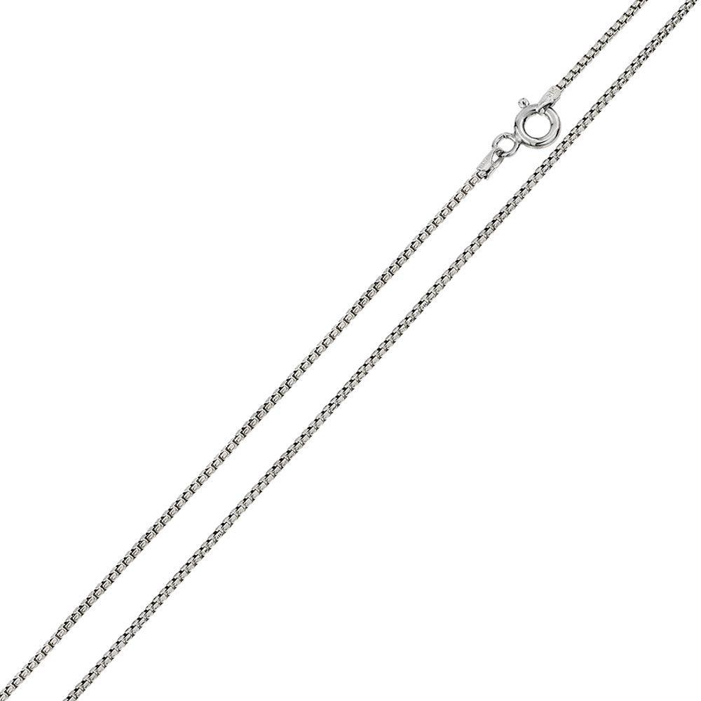 Silver 925 Rhodium Plated Round Box 024 Chain 1.25mm - CH214 RH ...