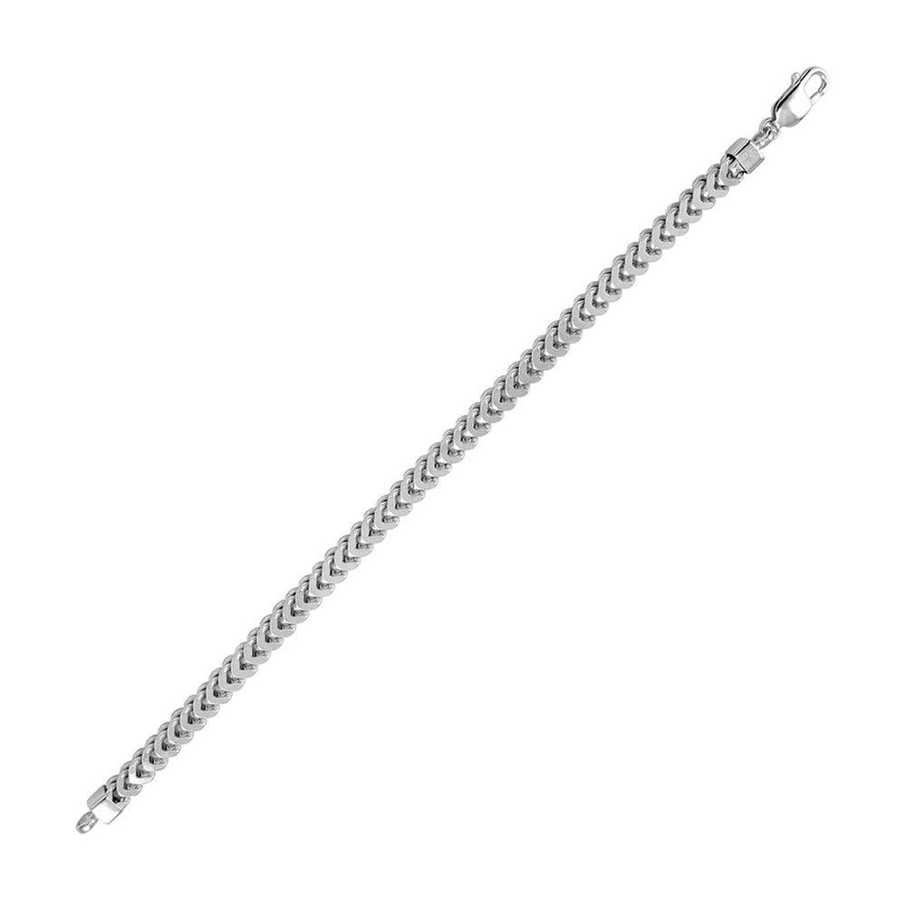 Silver 925 Rhodium Plated Franco Bracelet 4.8mm - CH439 RH BR | Silver ...