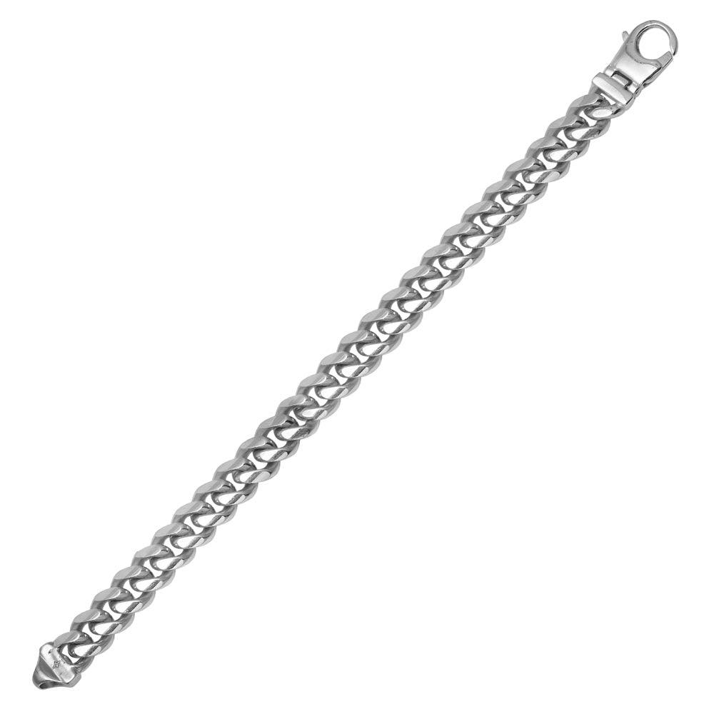 Silver 925 Rhodium Plated 2 Sided Miami Curb Bracelet 11mm - CH457 RH ...