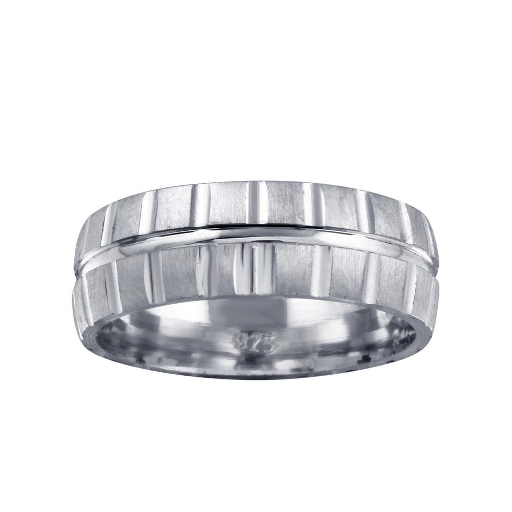 Rhodium Plated 925 Sterling Silver Matte Finish Ring - CR00773 | Silver ...