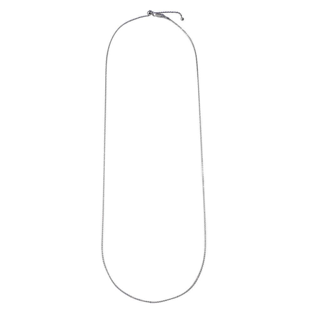 Silver 925 Rhodium Plated Flat Rolo Slider Adjustable Chain Necklace ...