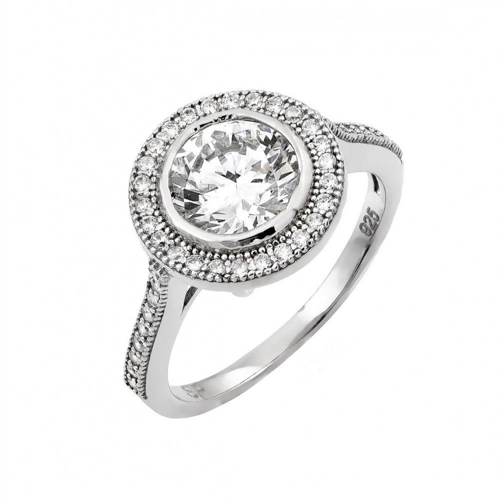 Silver 925 Rhodium Plated Micro Pave CZ Ring - GMR00013 | Silver Palace ...