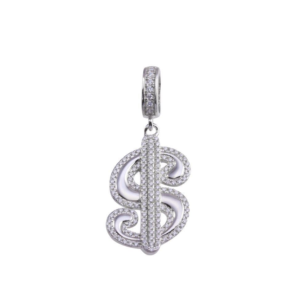 Silver 925 Gold Plated CZ Small Dollar Sign Hip Hop Pendant - SLP00207 ...