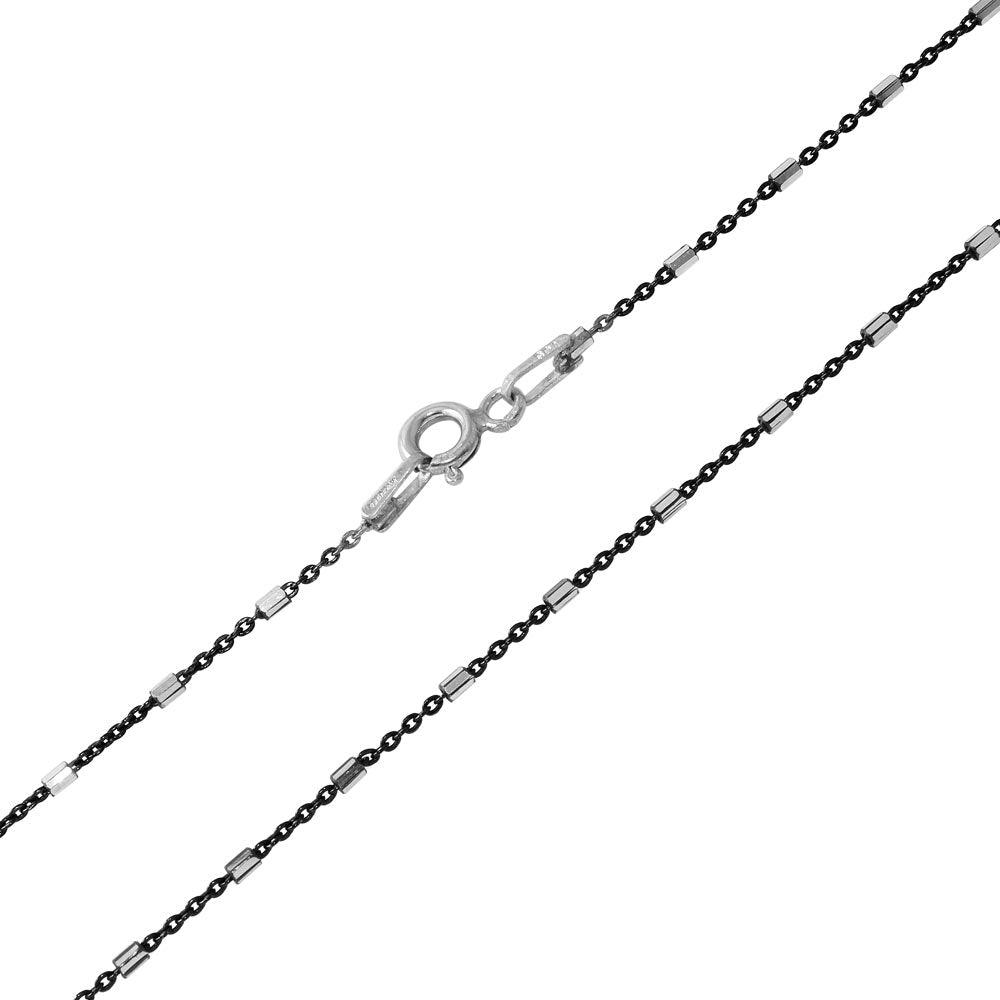Silver 925 Black Rhodium Plated Tube 2 DC Link B-W Chain - CH250 RH ...