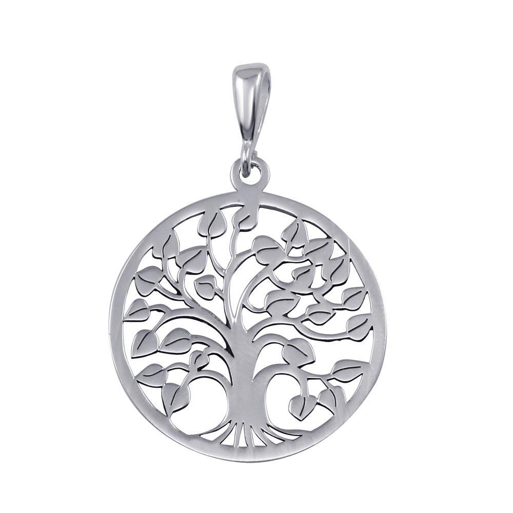 Silver 925 Rhodium Plated Round Tree of Life Pendant - TRP00002 ...
