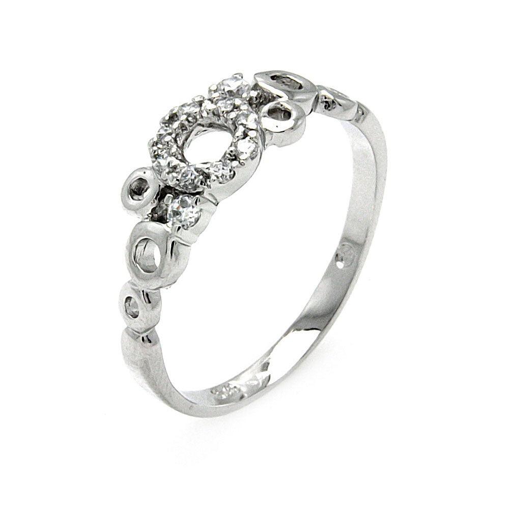 Silver 925 Rhodium Plated Clear CZ Open Bubbles Ring - BGR00517 ...