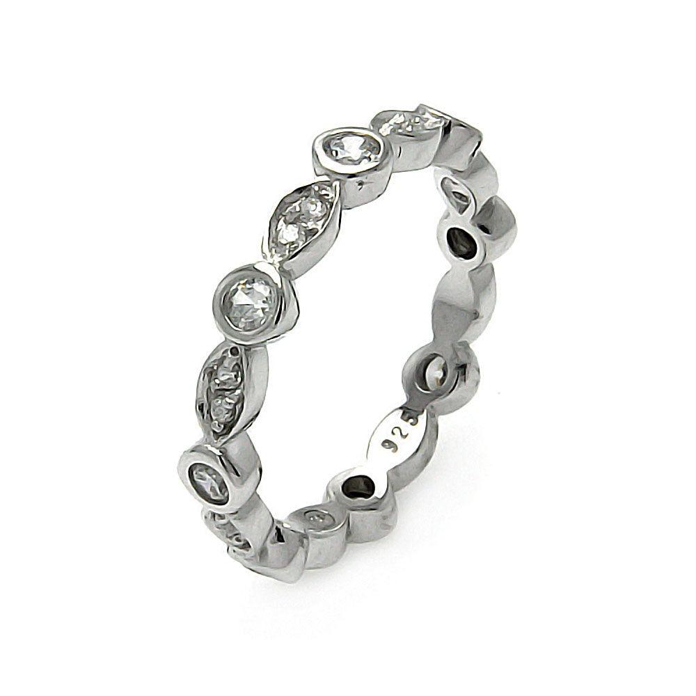 Silver 925 Rhodium Plated CZ Stackable Eternity Ring - STR00181 ...