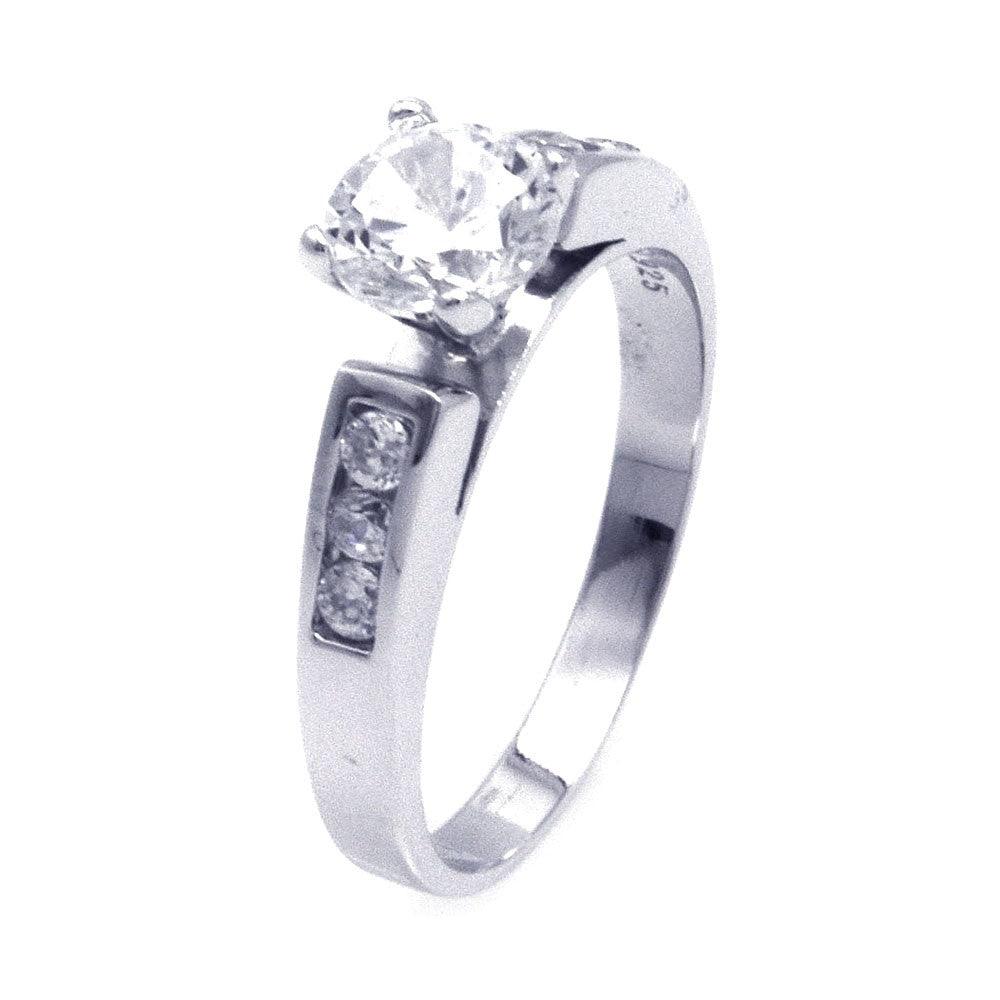 Silver 925 Rhodium Plated CZ Engagement Ring - STR00778 | Silver Palace ...